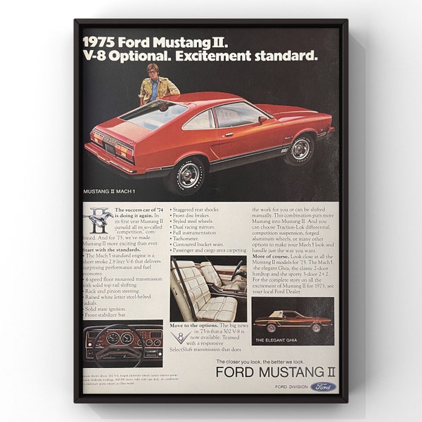 Vintage Mustang Ad Poster - Etsy