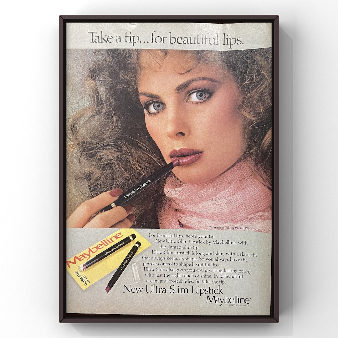 Vintage 1980s Maybelline Makeup Lipstick 80s Make up Beauty Magazine ...