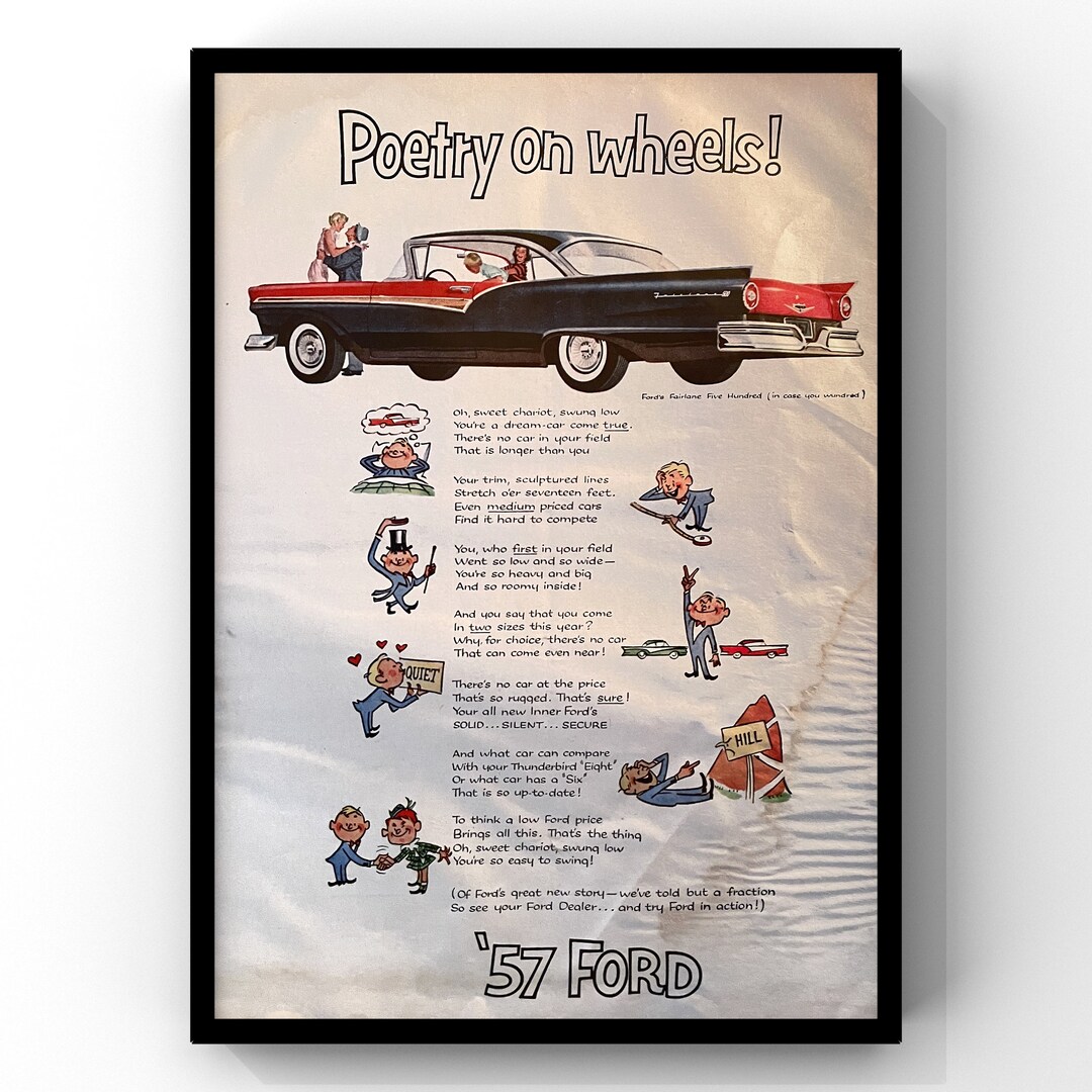Vintage 1950s 57 Ford Classic Car Black 50s Cars Garage Magazine Ad ...