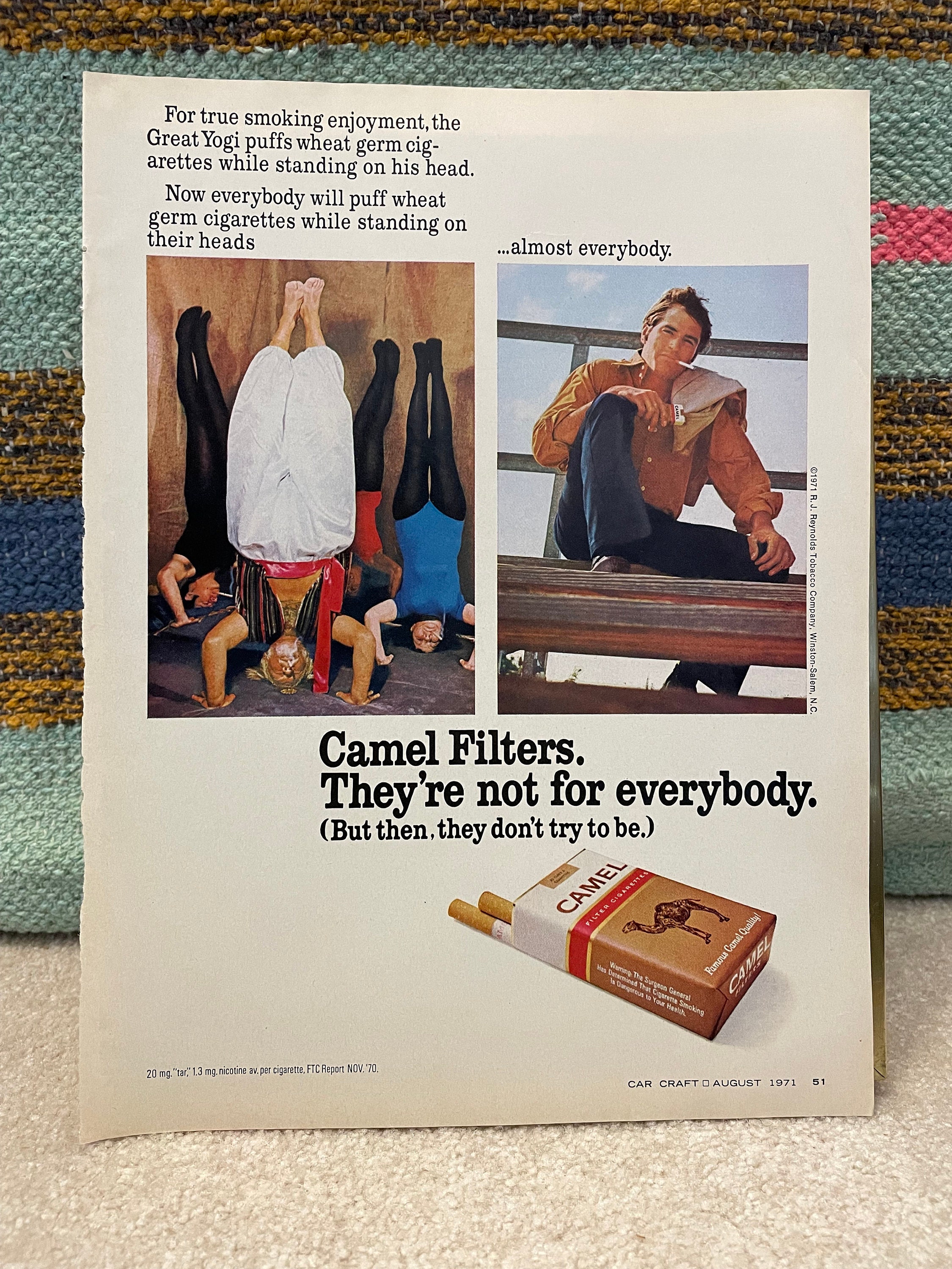 Vintage 1970s Camel Cigarettes Tobacco 70s Magazine Ad Poster - Etsy