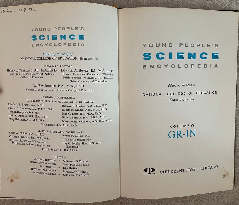 Vintage 1960s Book Hardcover 9 Gr in Young Peoples Science Encyclopedia ...