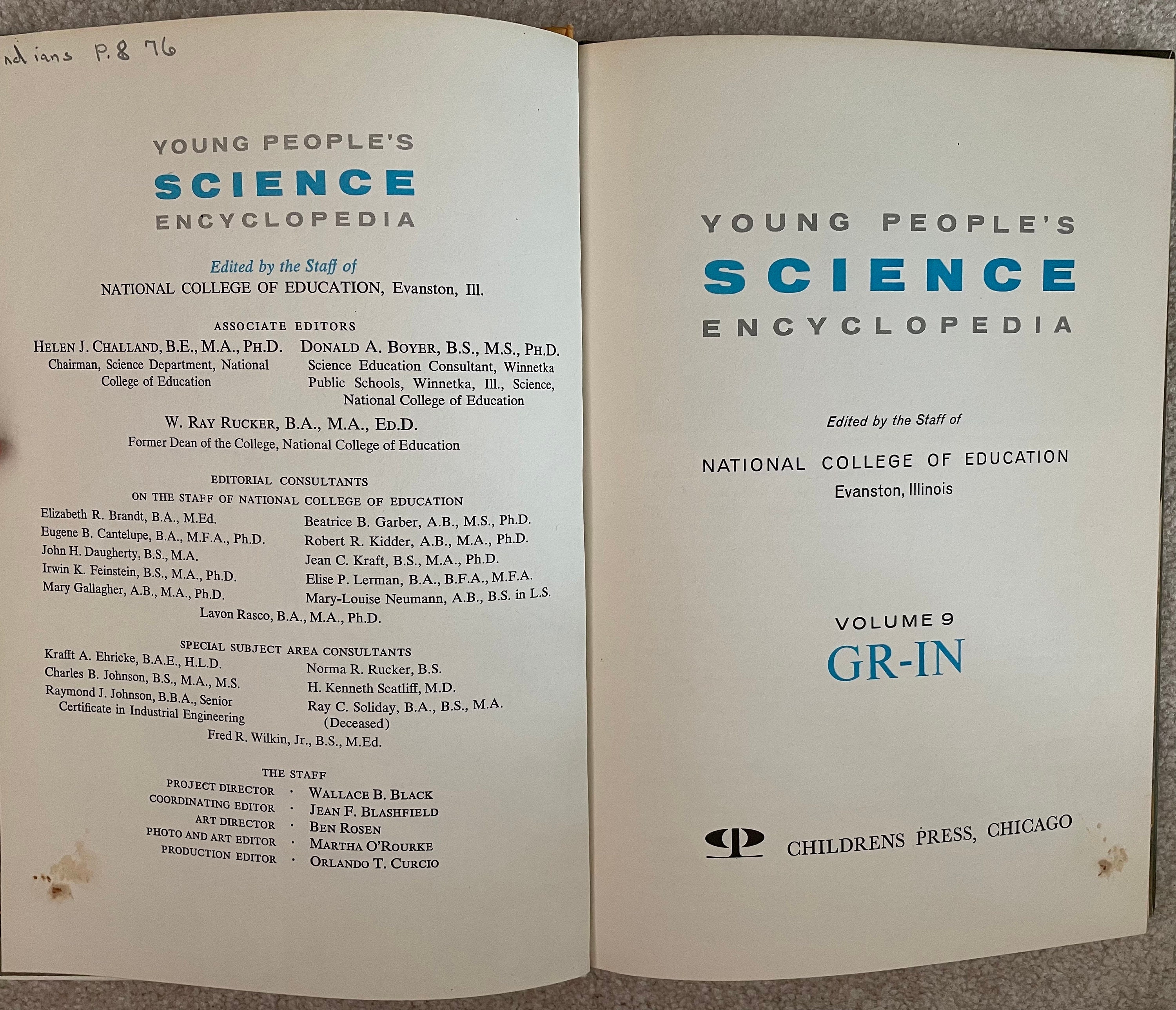 Vintage 1960s Book Hardcover 9 Gr in Young Peoples Science Encyclopedia ...