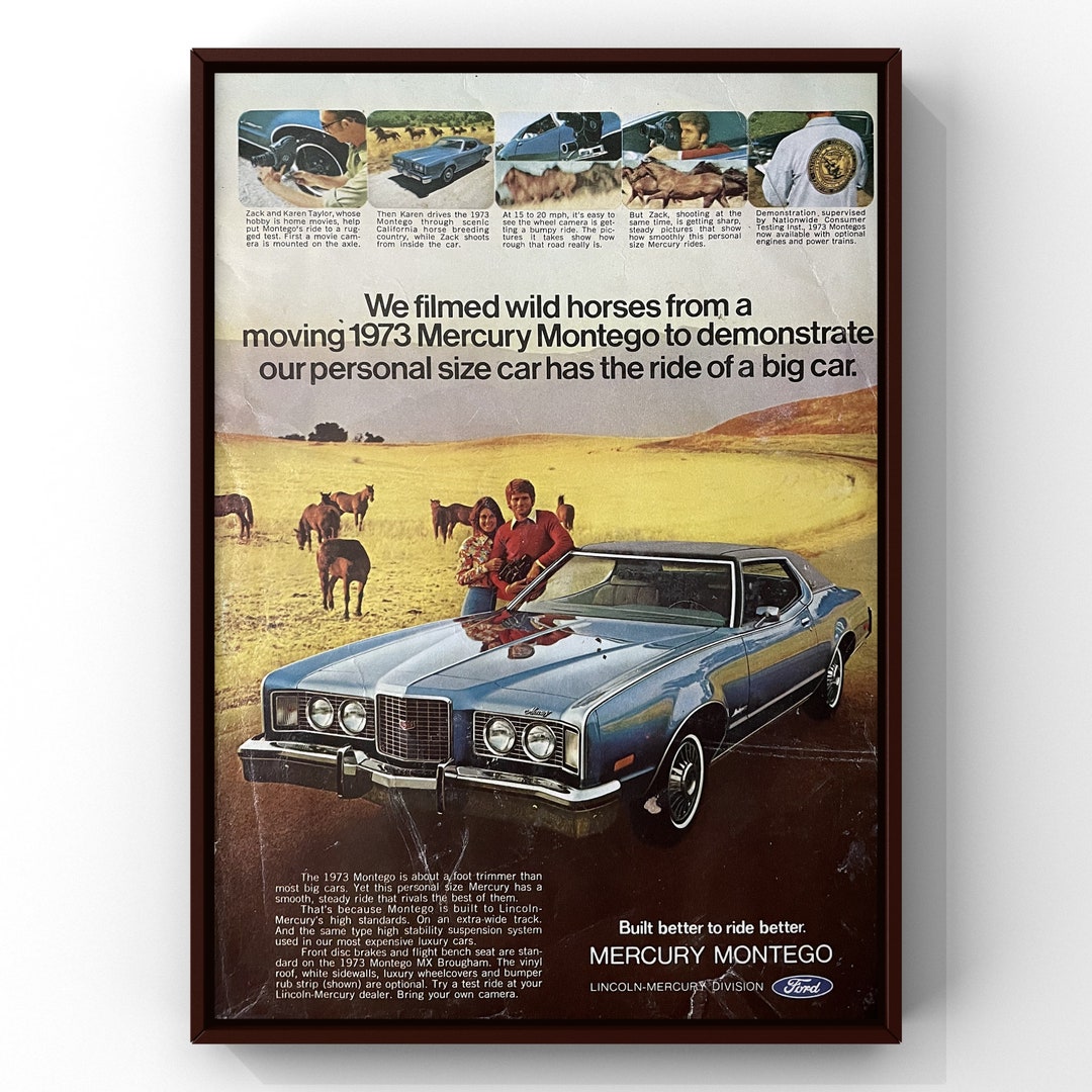 Vintage 1970s Montego Classic Car 70s Mercury Horses Lincoln Ford ...