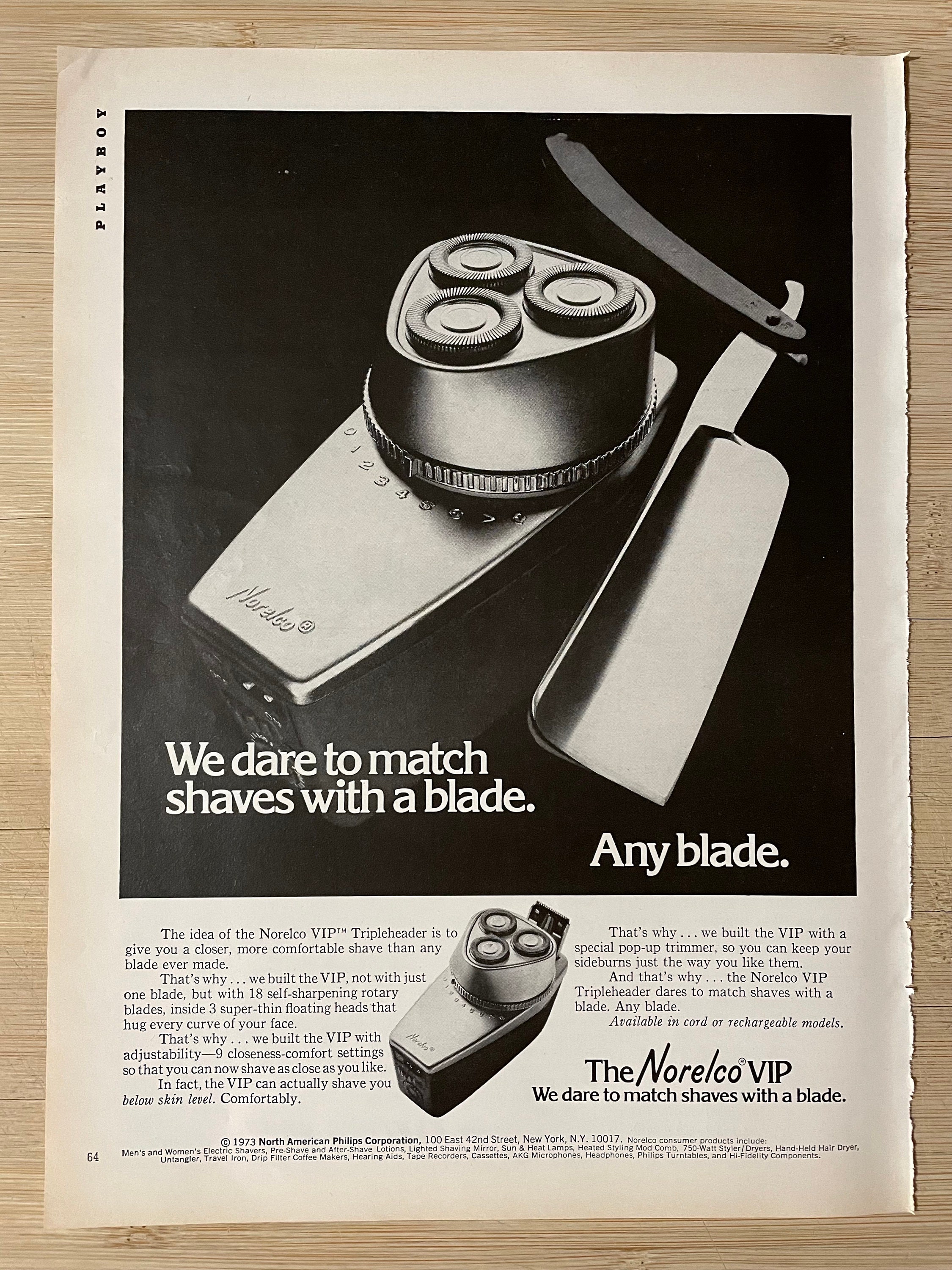 Vintage 1970s Norelco VIP Shaver Barber Salon Hair Barbershop 70s Shave ...