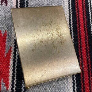 Vintage 1940s VOLUPTÉ USA Gold Metal Mirror Powder Compact Red Lipstick ...