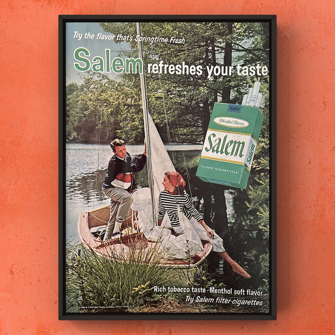 Vintage 1960s Salem Cigarettes Tobacco 60s Salems Magazine Ad Poster ...