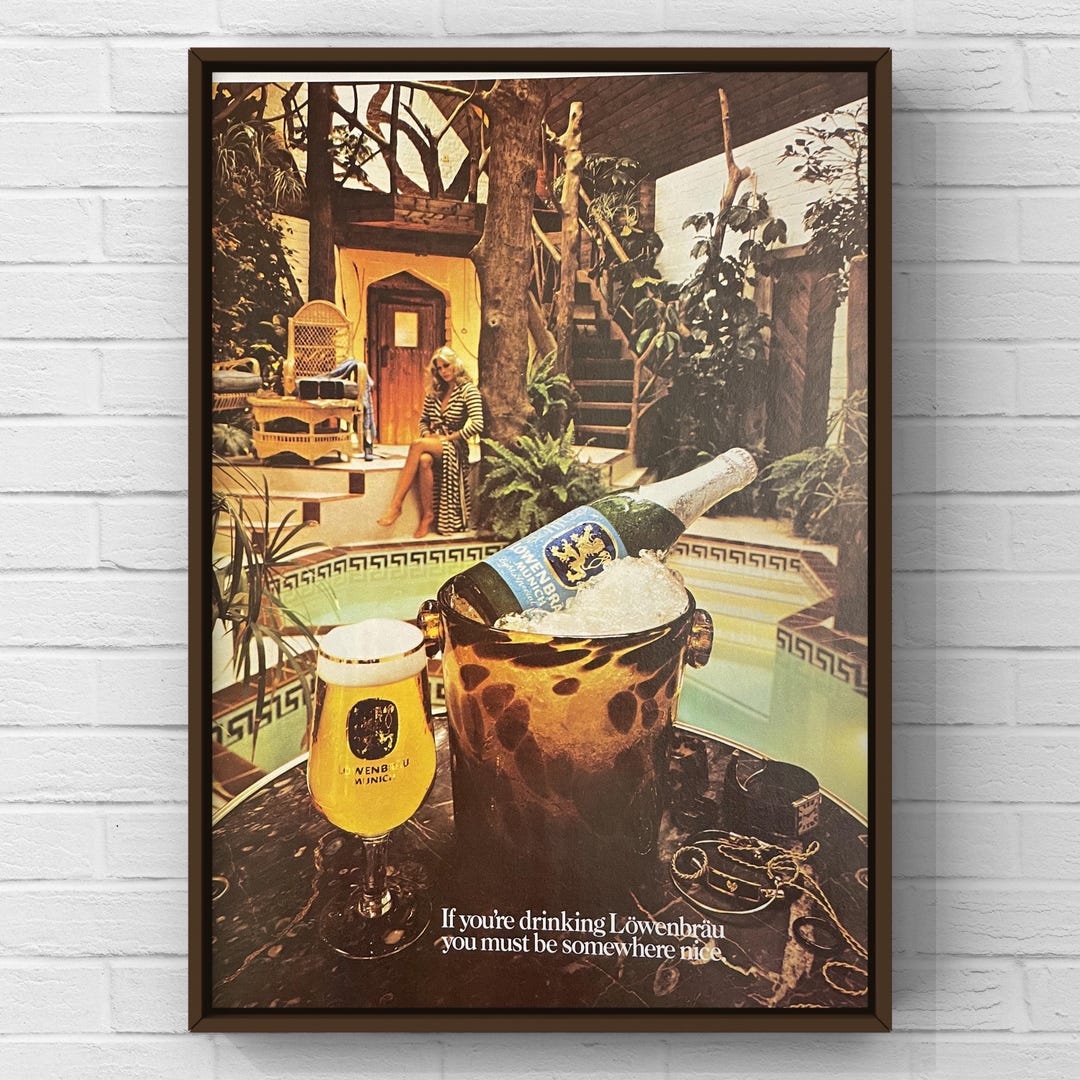 Vintage 1970s Lowenbrau Beer Alcohol 70s Bar Magazine Page Ad Poster ...