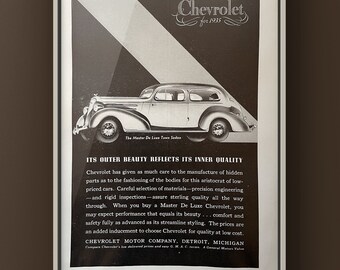 Vintage 1930s Chevrolet Print Advertisement Retro Gift Decor - Etsy