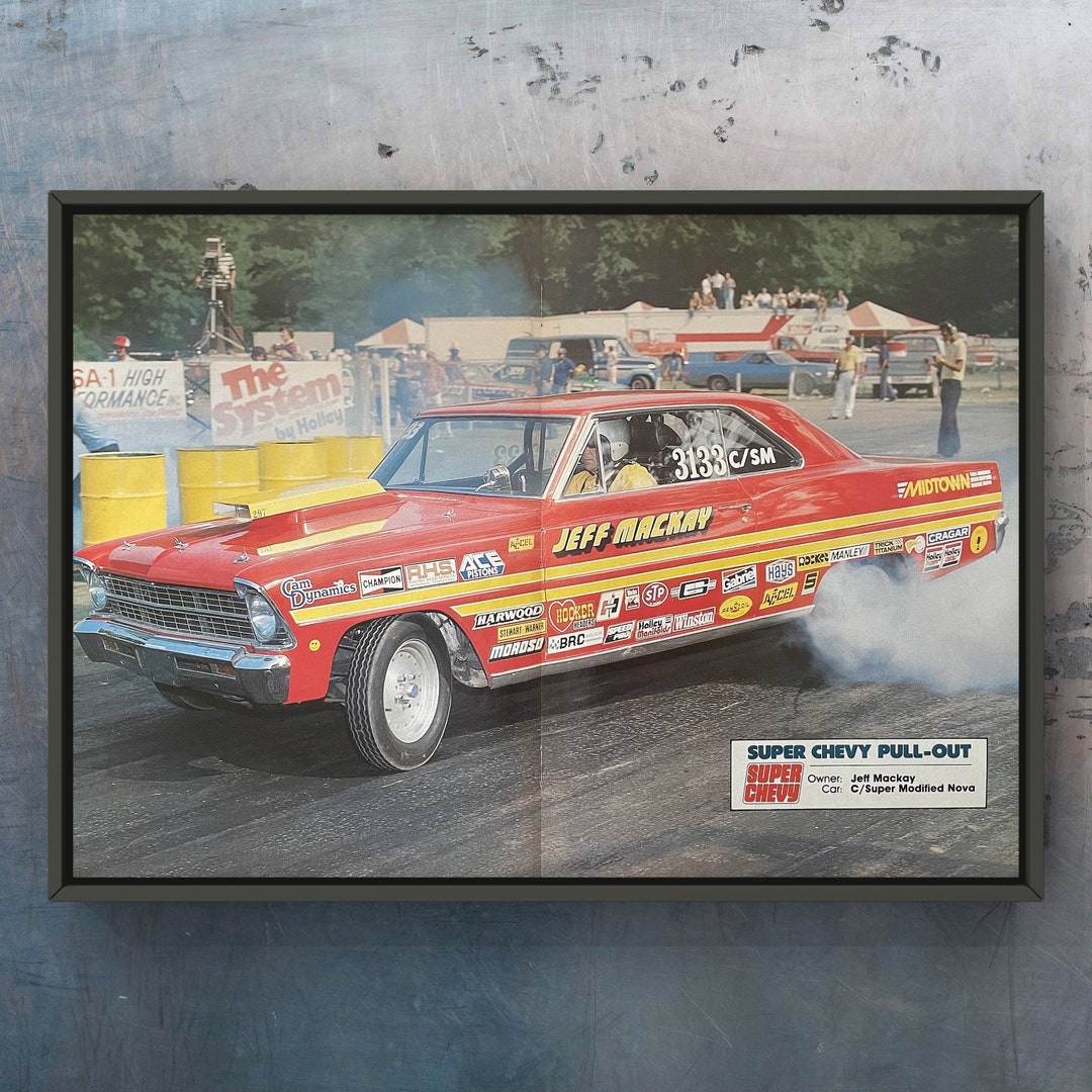 Vintage 1970s Super Chevy 2 Page Racing 70s Race Car Nova Bar Magazine ...