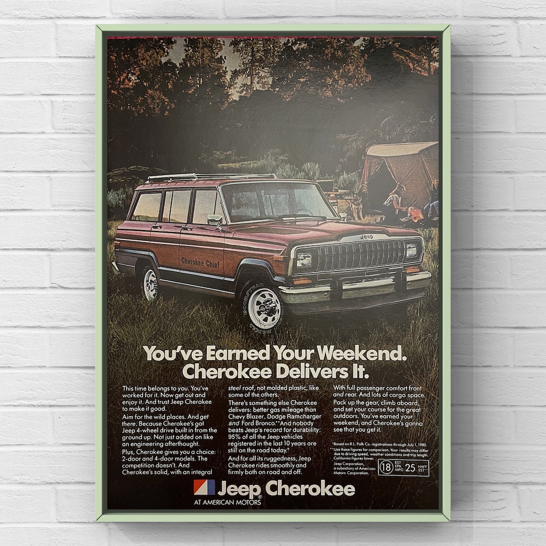 Vintage 1980s Atari Jeep Cherokee Car 80s Magazine 2 Page Ad Poster ...