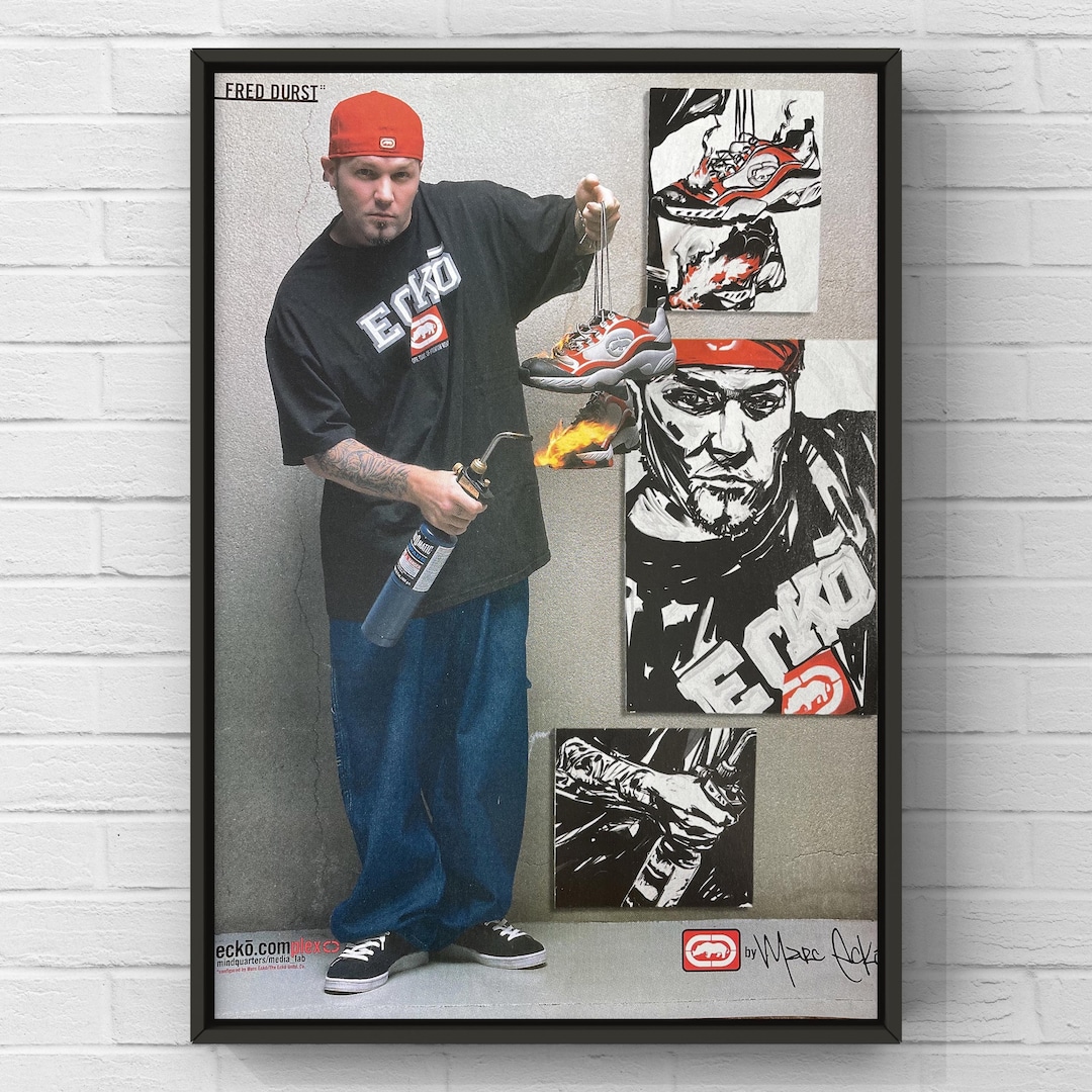 Vintage 2000s Ecko Fred Durst 00s Magazine Page Ad Shoes Clothing Poster Print Wall Art Home ...