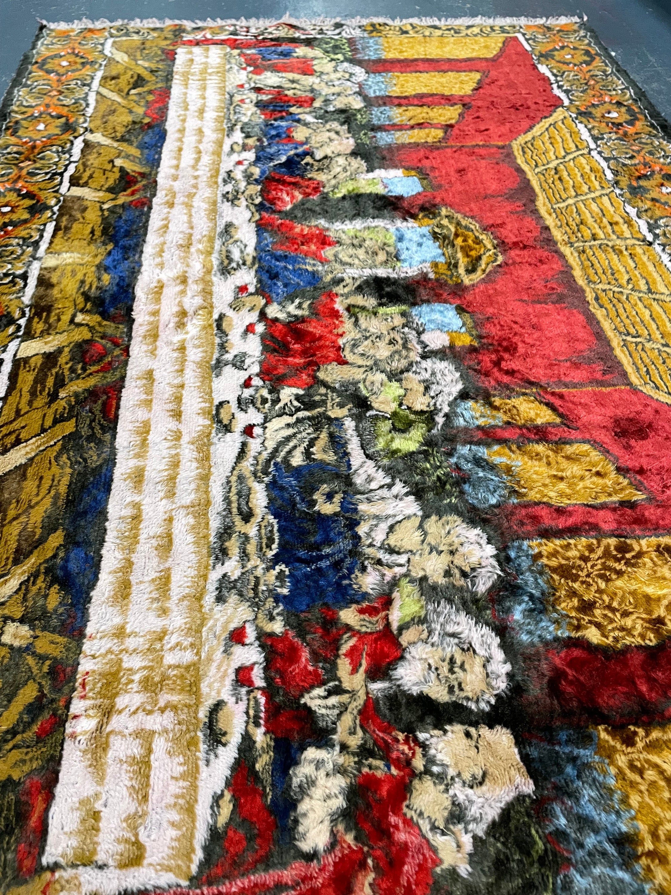 Vintage 1970s Jesus Last Supper Religious Velvet Carpet Wall - Etsy