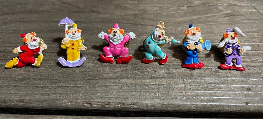 Vintage 1980s Clown Pins Scatter 80s Brooch Lapel Pin Accessories ...