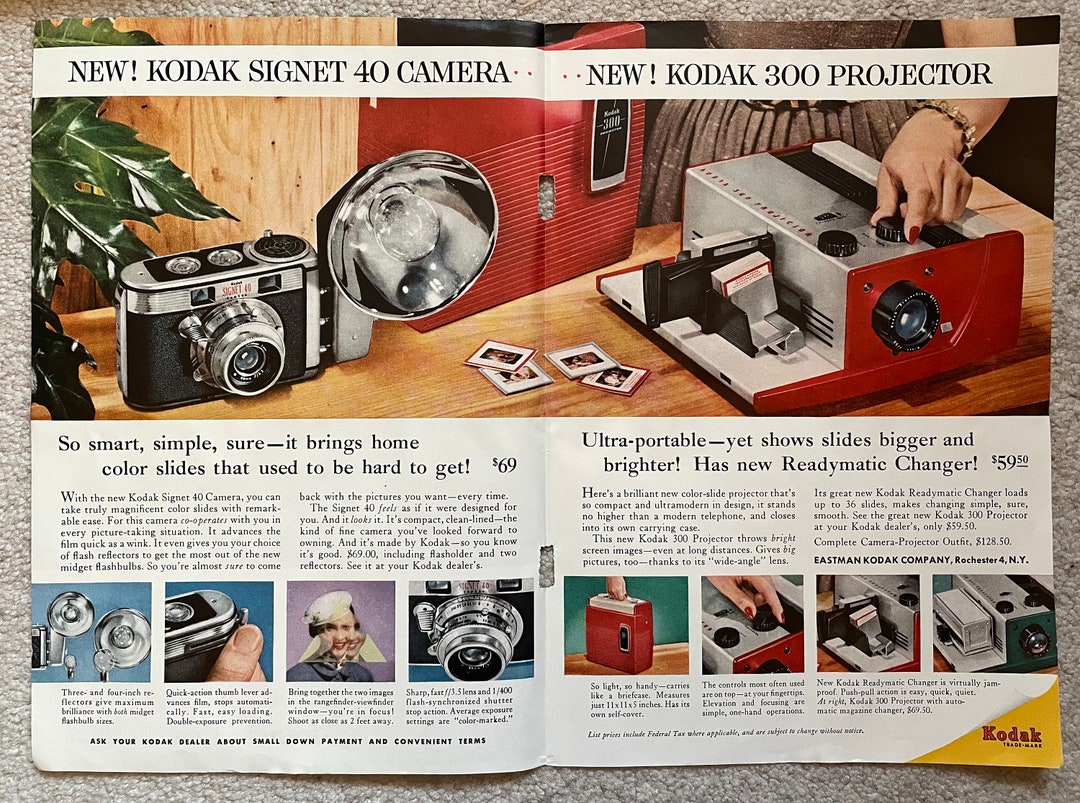 Vintage 1950s Kodak Ad Camera Poster Print Retro Signet 40 300 ...