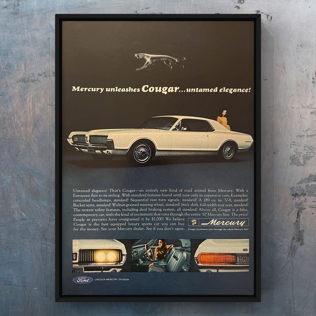 Vintage 1960s Schlitz Beer Alcohol Bar 60s Mercury Car Magazine 2 Page ...