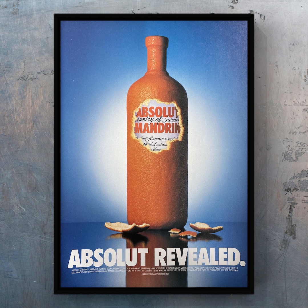 Vintage 2000s Absolut Vodka Bottle Alcohol Bar 00s Magazine Page Ad ...