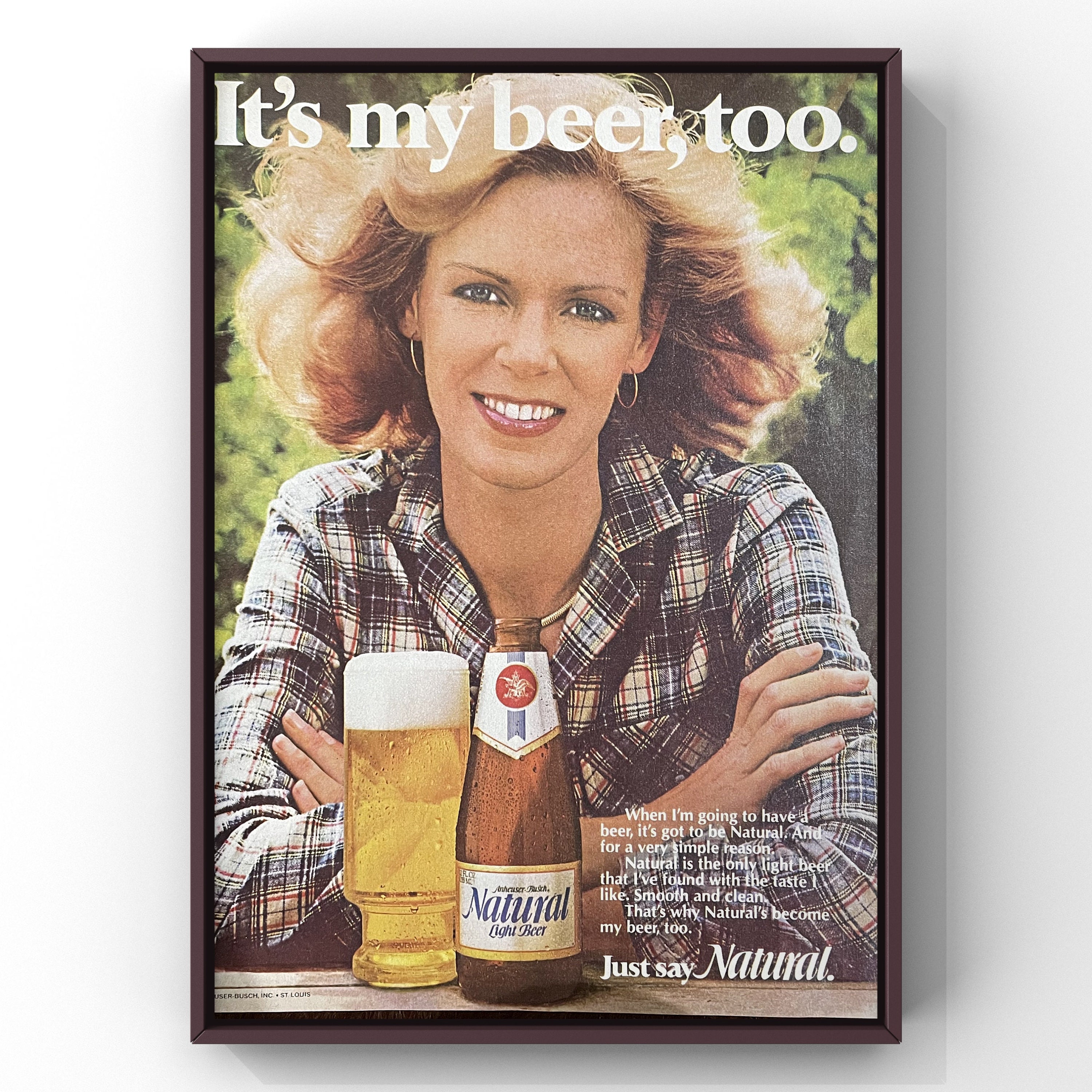 Vintage 1970s Natural Beer Ad Poster Print Alcohol Bar Home - Etsy