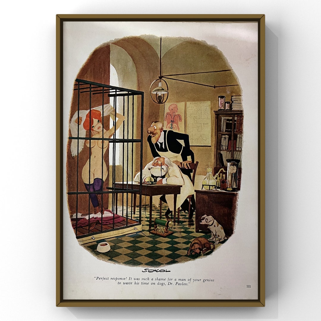 Vintage 1960s Playboy Comic Illustration Erich Sokol Pavlov Funny 60s Magazine Ad Poster Paper ...