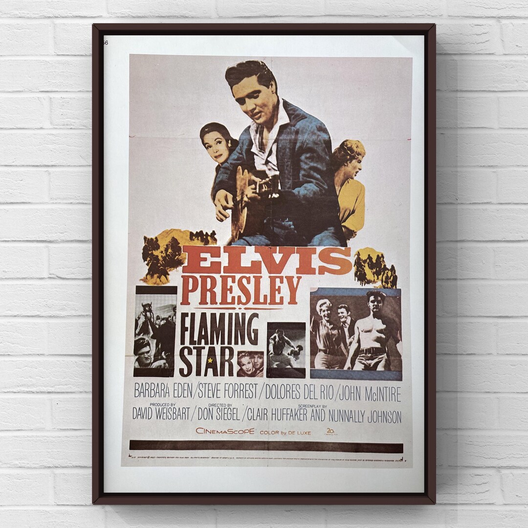 Vintage 1970s Elvis Film 70s Book Page Flaming Star Poster Print Wall ...