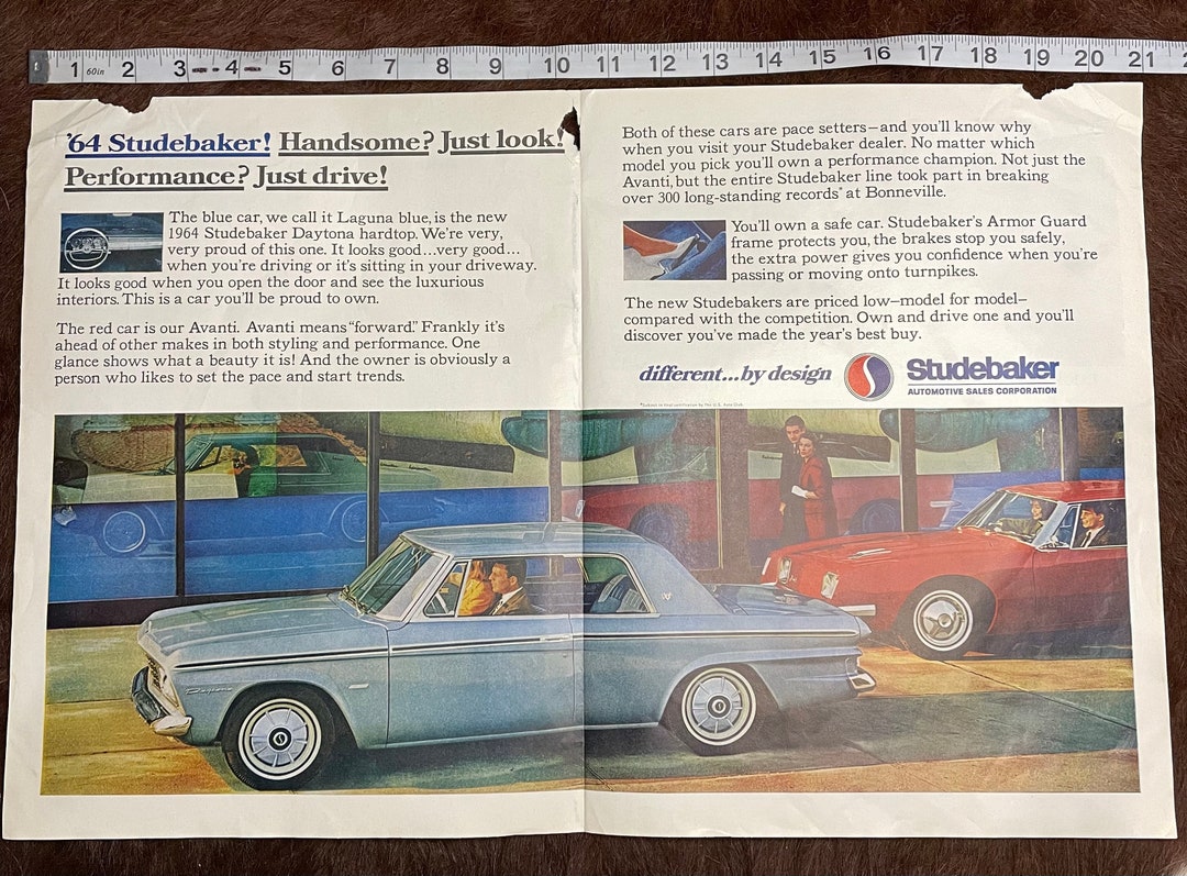 Vintage 1964 STUDEBAKER DAYTONA HARDTOP Car / Lucky Strike - Etsy