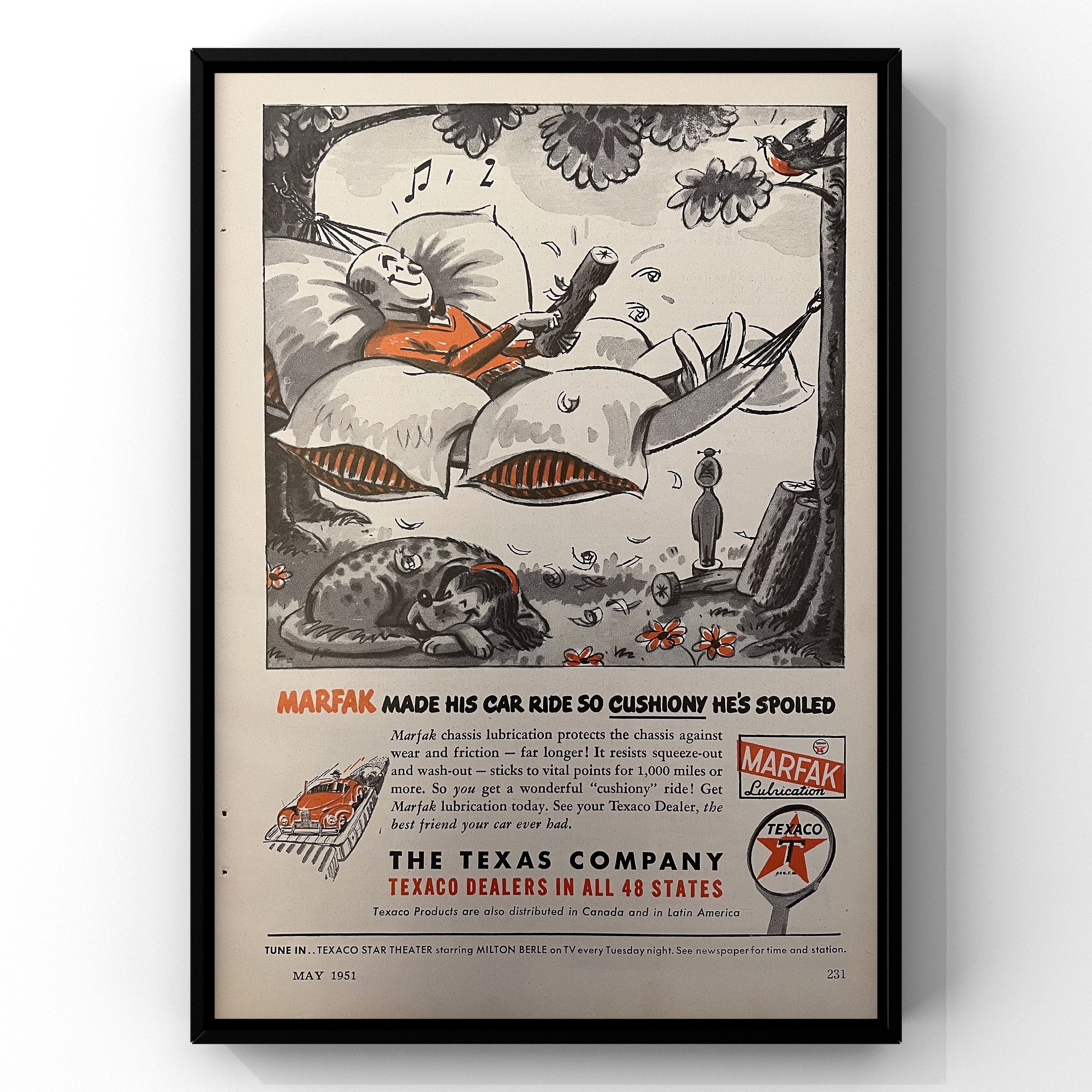 Vintage Texaco 1950s Magazine Ad 50s Poster Print Wall Art Home Decor ...