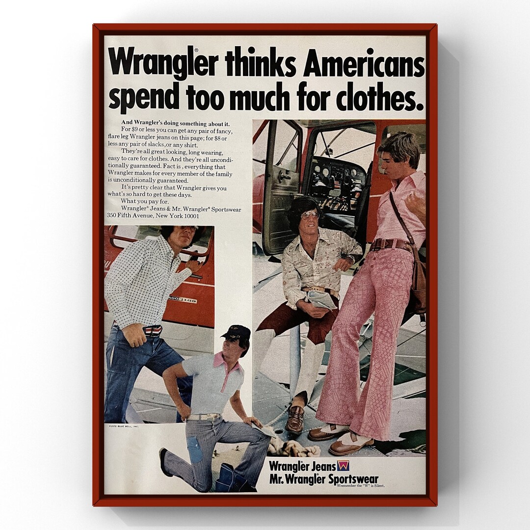 Vintage 1970s Wrangler Clothing American Style Fashion 70s Magazine Ad ...