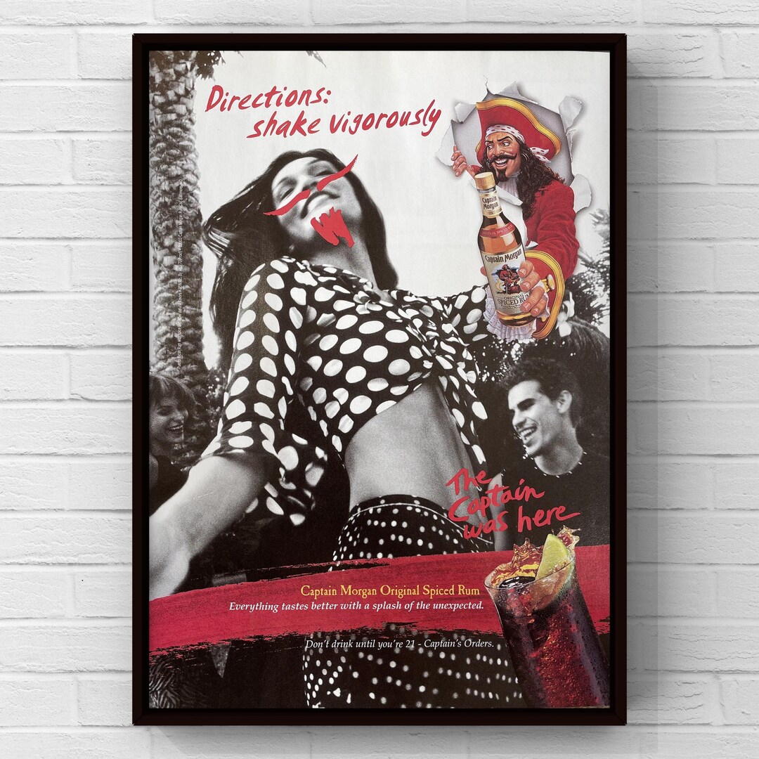Vintage 2000s Captain Morgan Rum Y2K Bar Alcohol Magazine Ad Poster ...