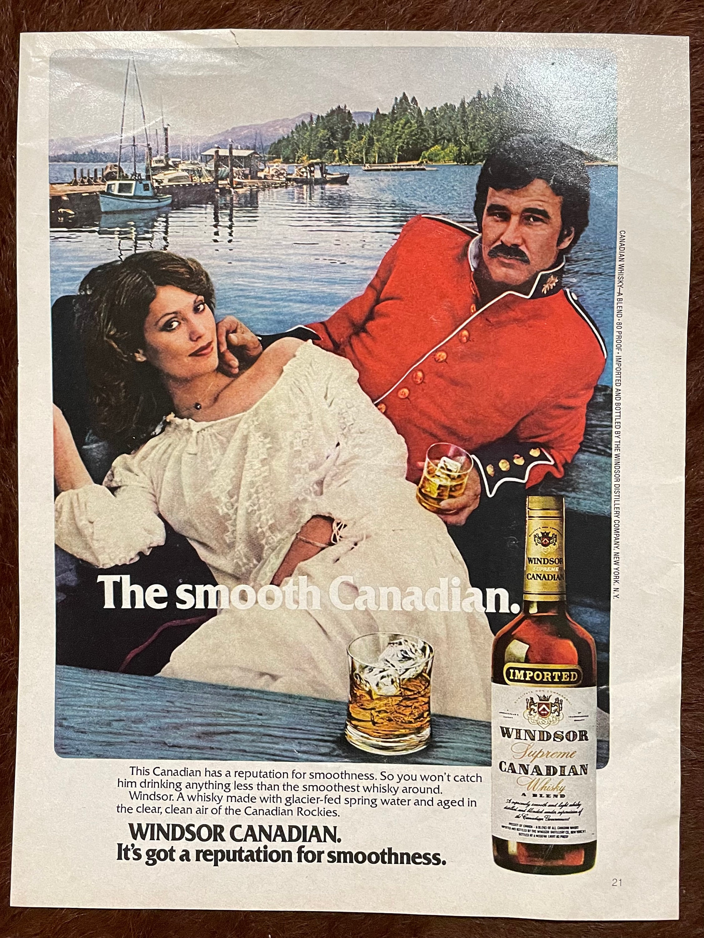 Vintage 1970s Windsor Canadian Whisky Ad Poster Print Retro 70s Alcohol ...