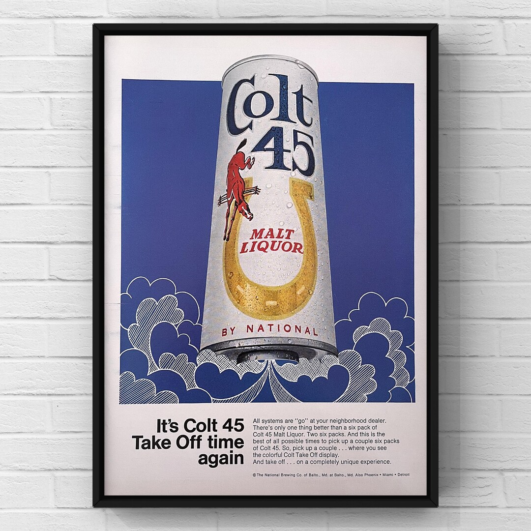 Vintage 1960s Colt 45 Liquor Beer Alcohol Bar 60s Magazine Page Ad ...