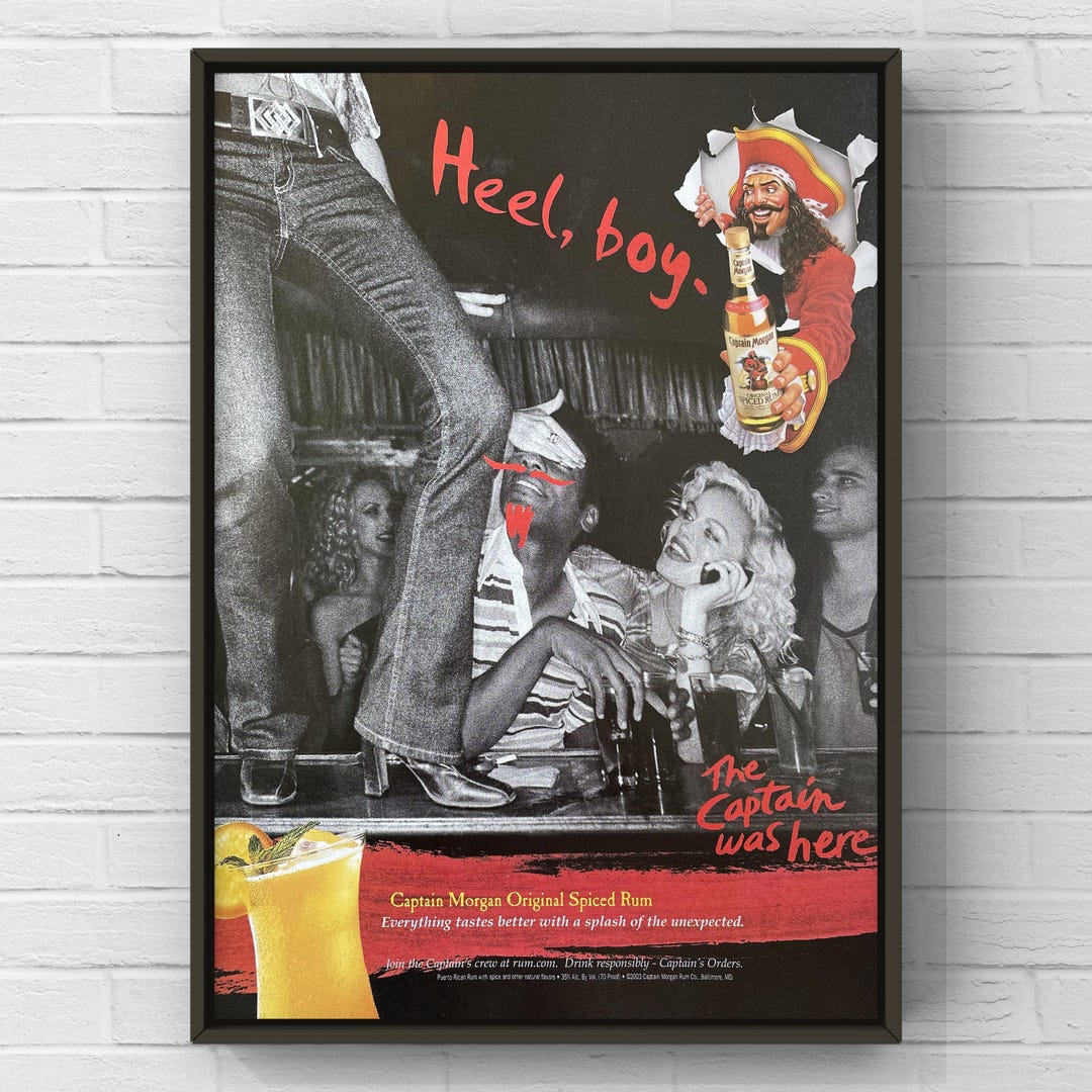 Vintage 2000s Captain Morgan Rum Y2K Bar Alcohol Magazine Ad Poster ...