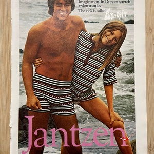 Vintage 1970s Jantzen Bathing Suit Clothing 70s Magazine Page Ad Poster ...