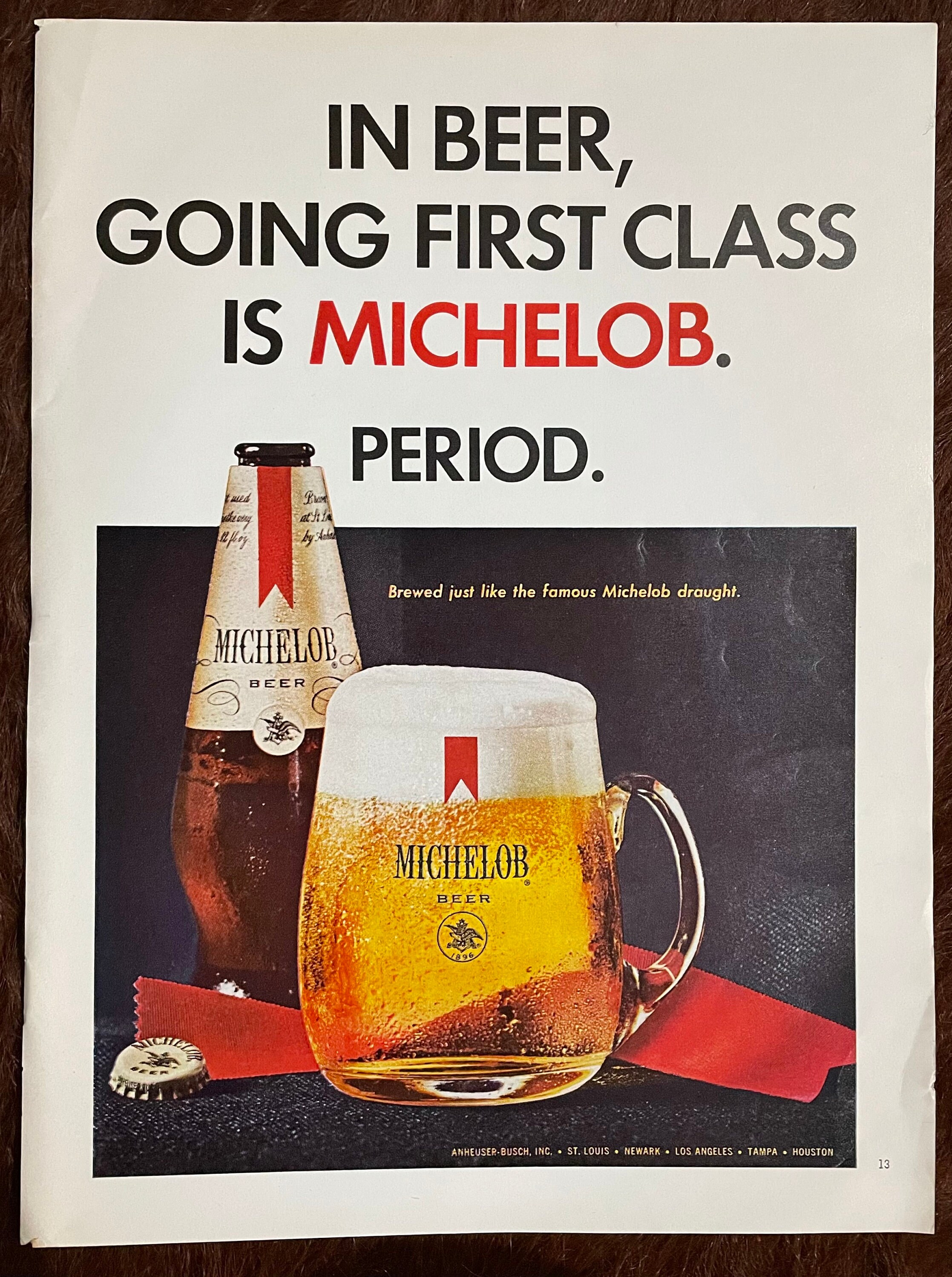 Vintage 1960s Michelob Beer Ad Poster Print 60s Retro Bar Home - Etsy