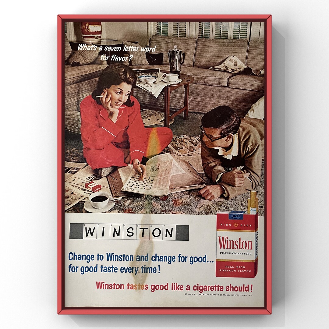 Vintage 1960s Winston Cigarettes 60s Tobacco Magazine Ad Poster Paper ...
