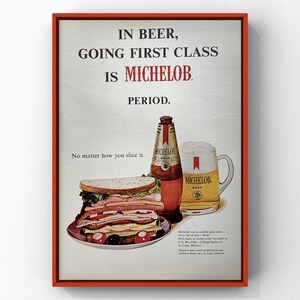 Vintage 1960s Michelob Beer 60s Bar Alcohol Magazine Page Ad Poster ...