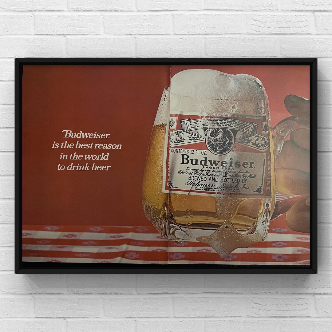 Vintage 1960s Budweiser 2 Page 60s Magazine Ad Poster Paper Print Wall ...