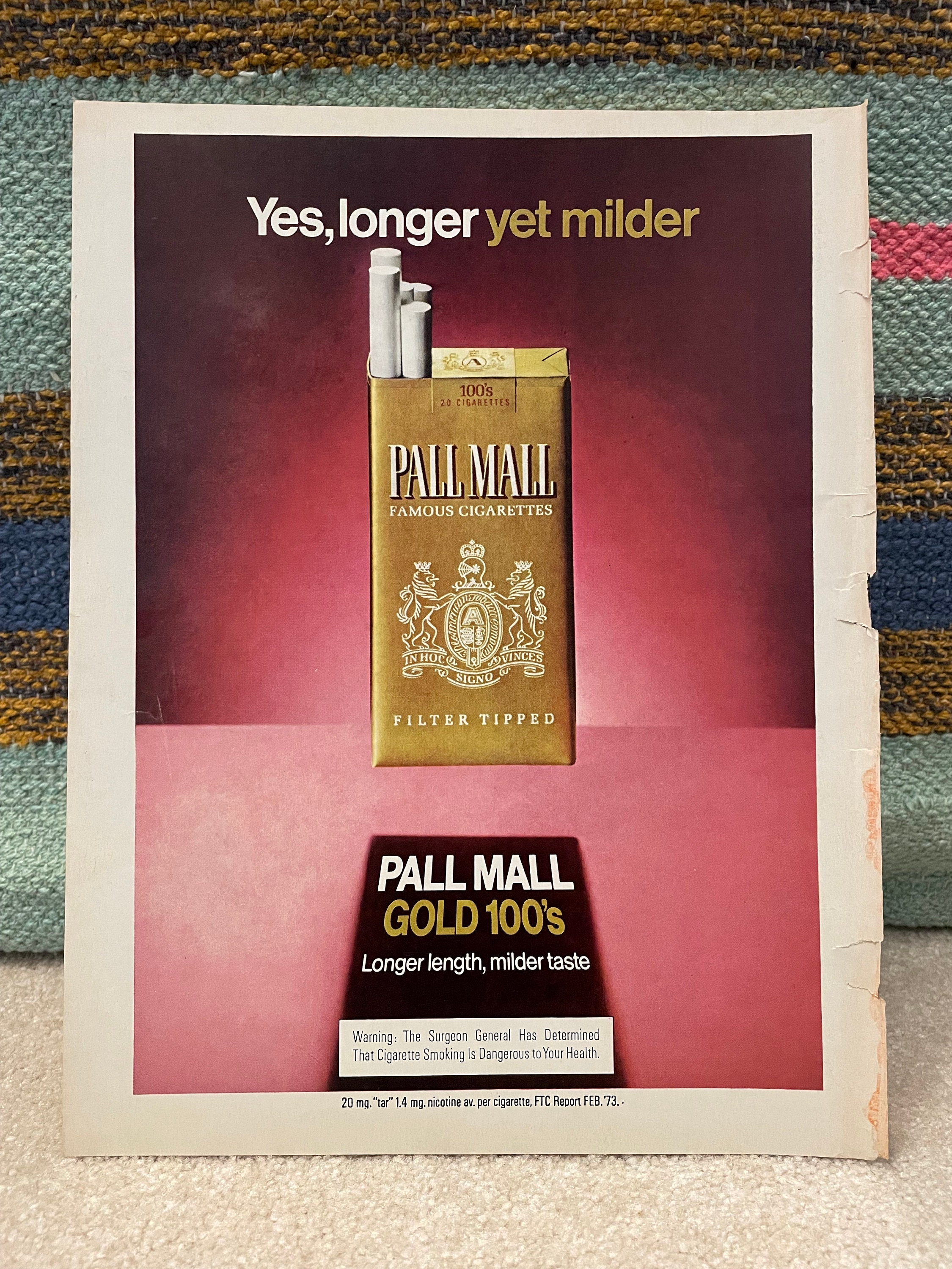 Vintage 1970s Pall Mall Cigarettes 70s Tobacco Magazine Ad - Etsy