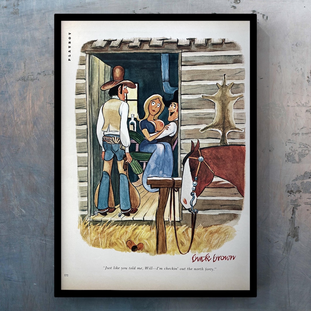 Vintage 1970s Playboy Comic Illustration Funny Drawing Buck 70s ...