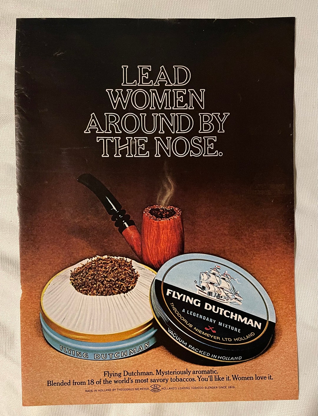 Vintage 1980s Tobacco Flying Dutchman Poster Ad Print Pipe - Etsy