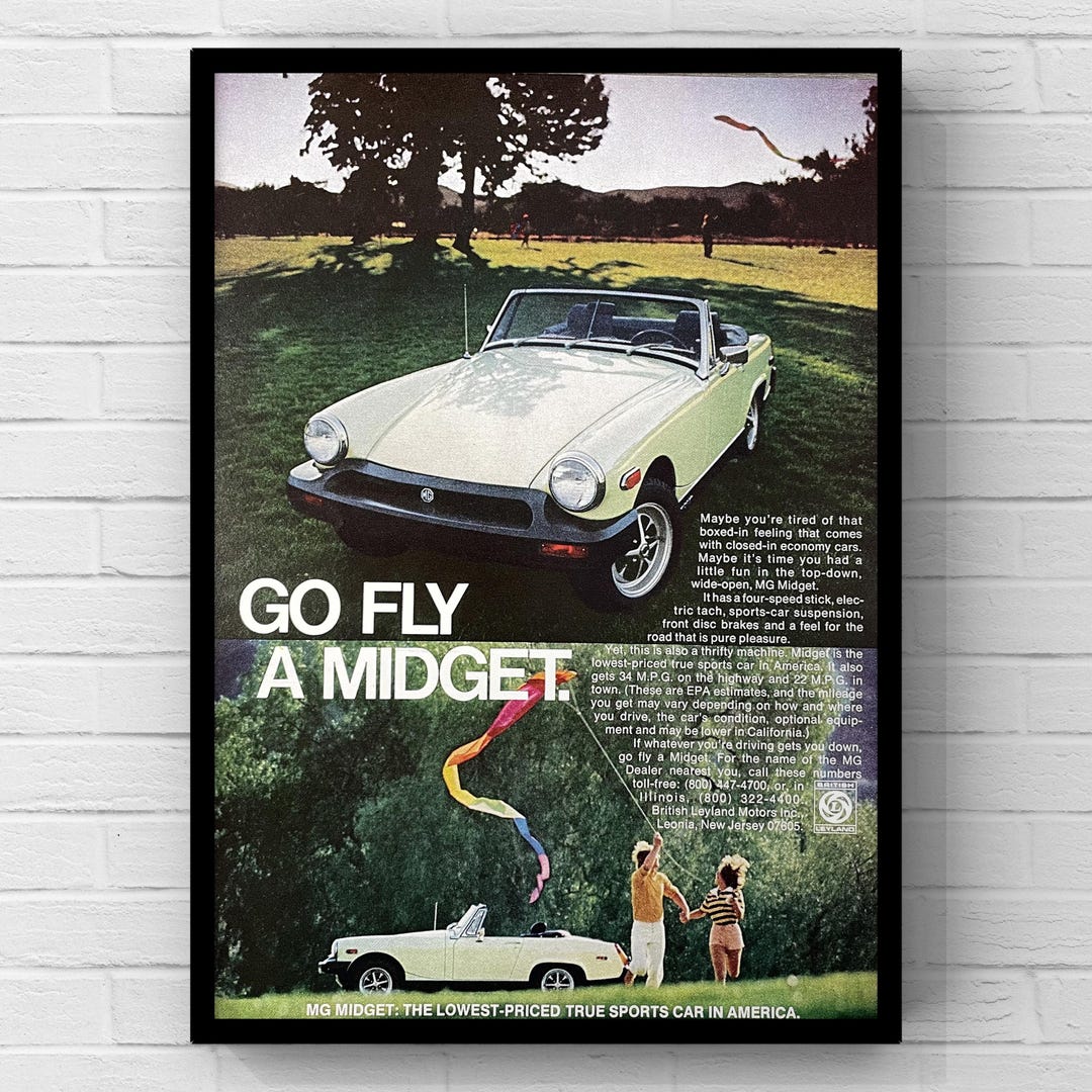 Vintage 1970s MGB Classic Car 70s Magazine Page Ad Poster Print Wall ...