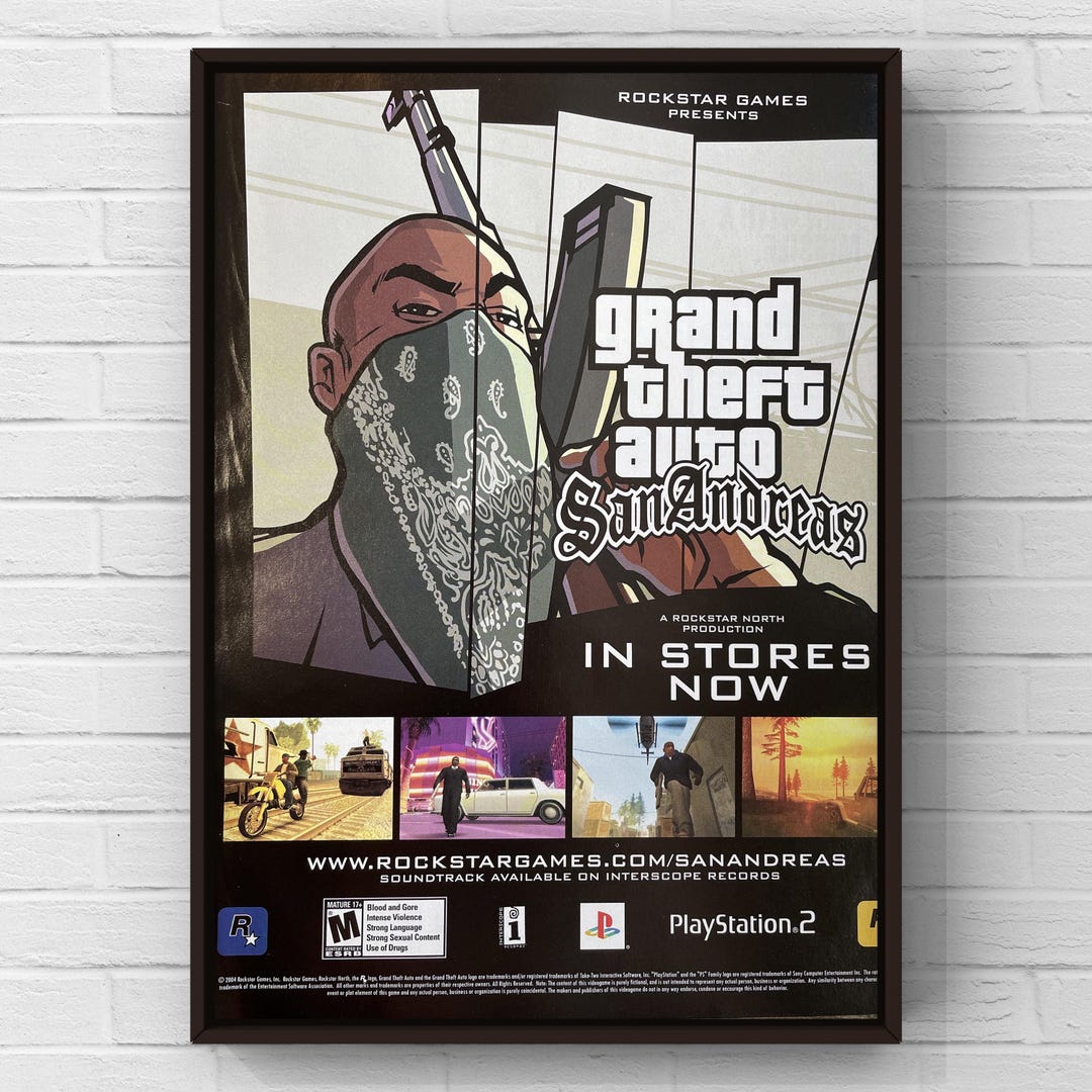 Vintage 2000s GTA San Andreas Video Game Playstation 2 Y2K Magazine ...