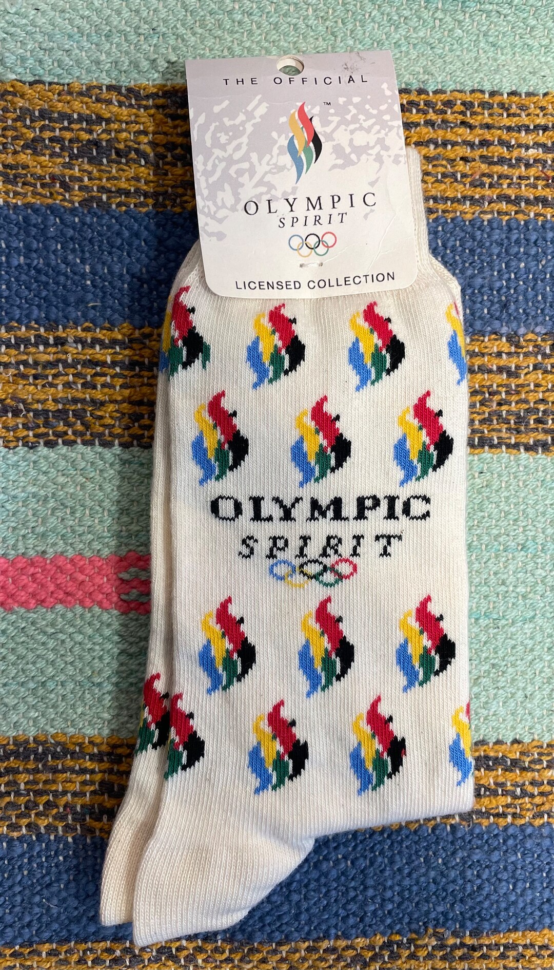 Vintage 1990s Olympic Spirit Socks Official 90s Deadstock Clothing Sock ...