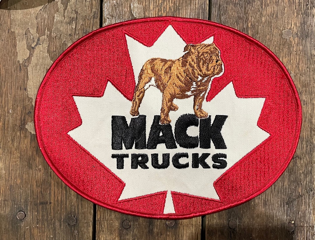 Vintage 1980s MACK Trucks Bull Dog Patch Big Sew on Trucker Bulldog ...