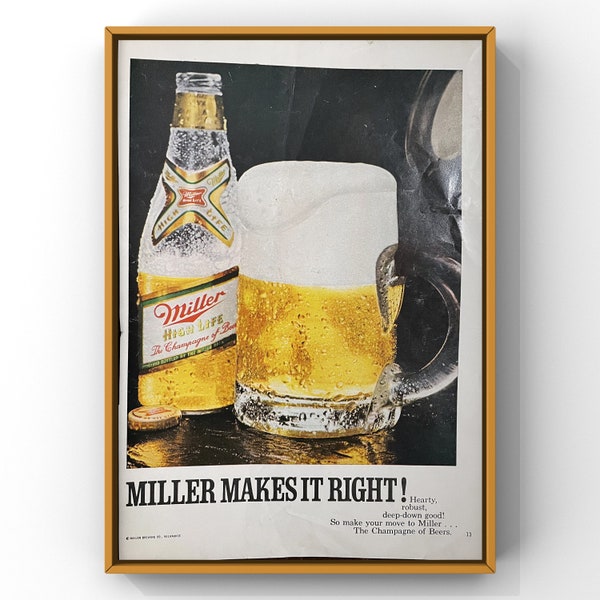 Miller Beer Poster - Etsy