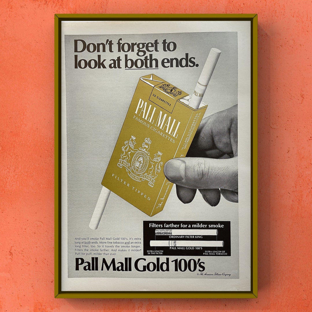 Vintage 1960s Pall Mall Cigarettes Smoking Tobacco 60s Magazine Page Ad ...