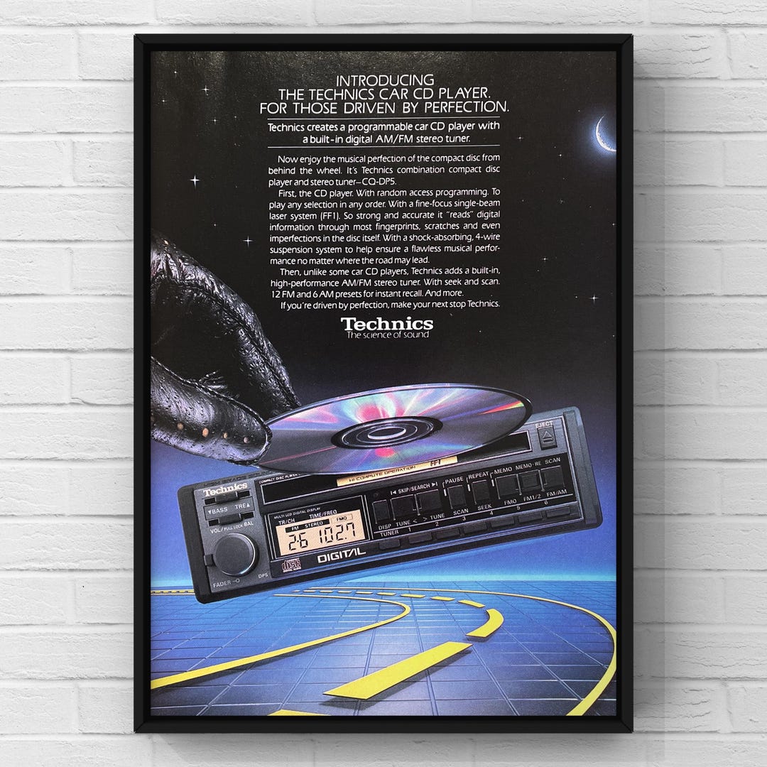 Vintage 1980s Technics Disc Speakers Tech 80s Magazine Page Ad Poster ...