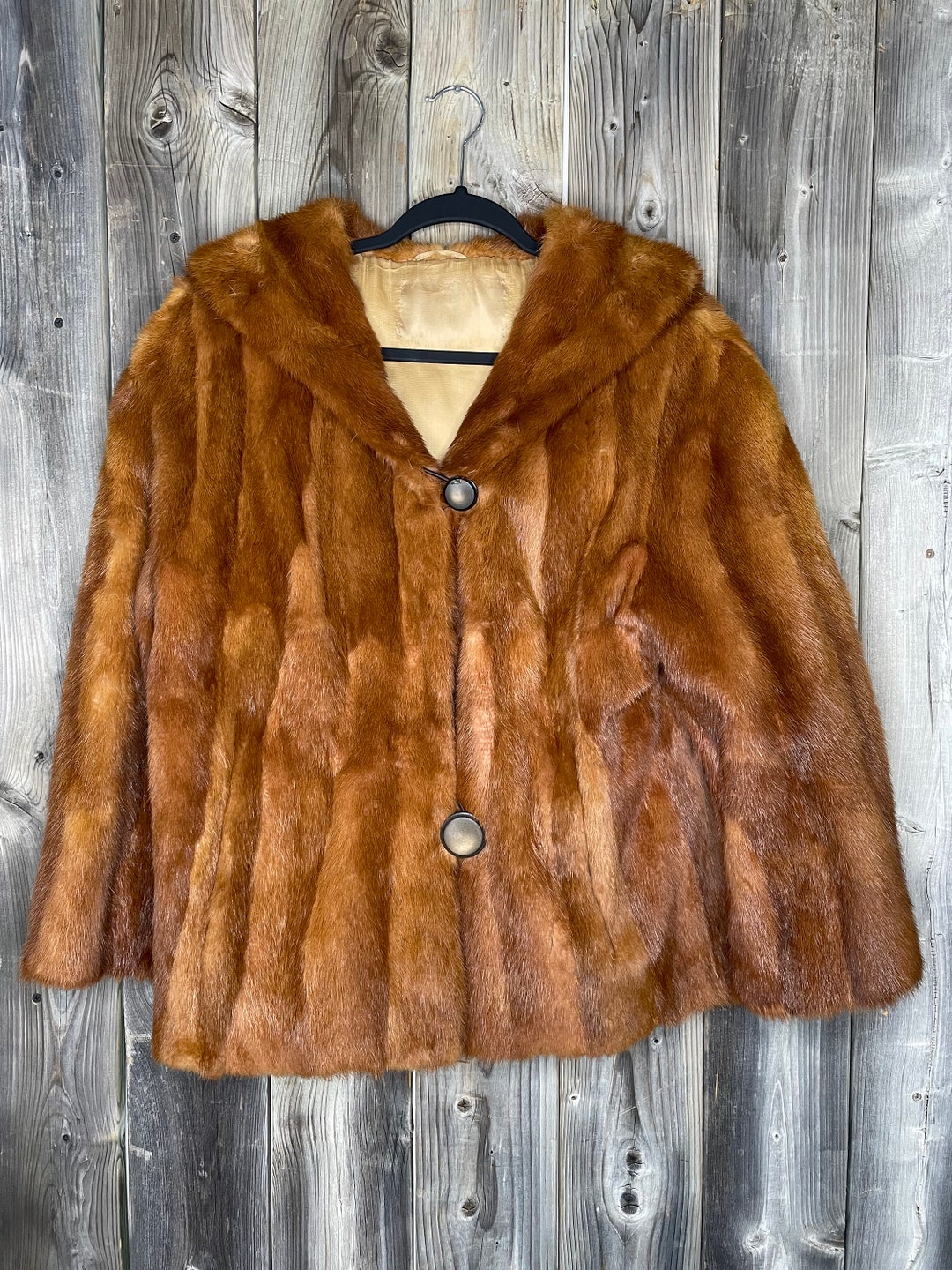 Vintage 1960s Mink Real Fur Coat Size Medium / Large 60s Retro Clothing ...