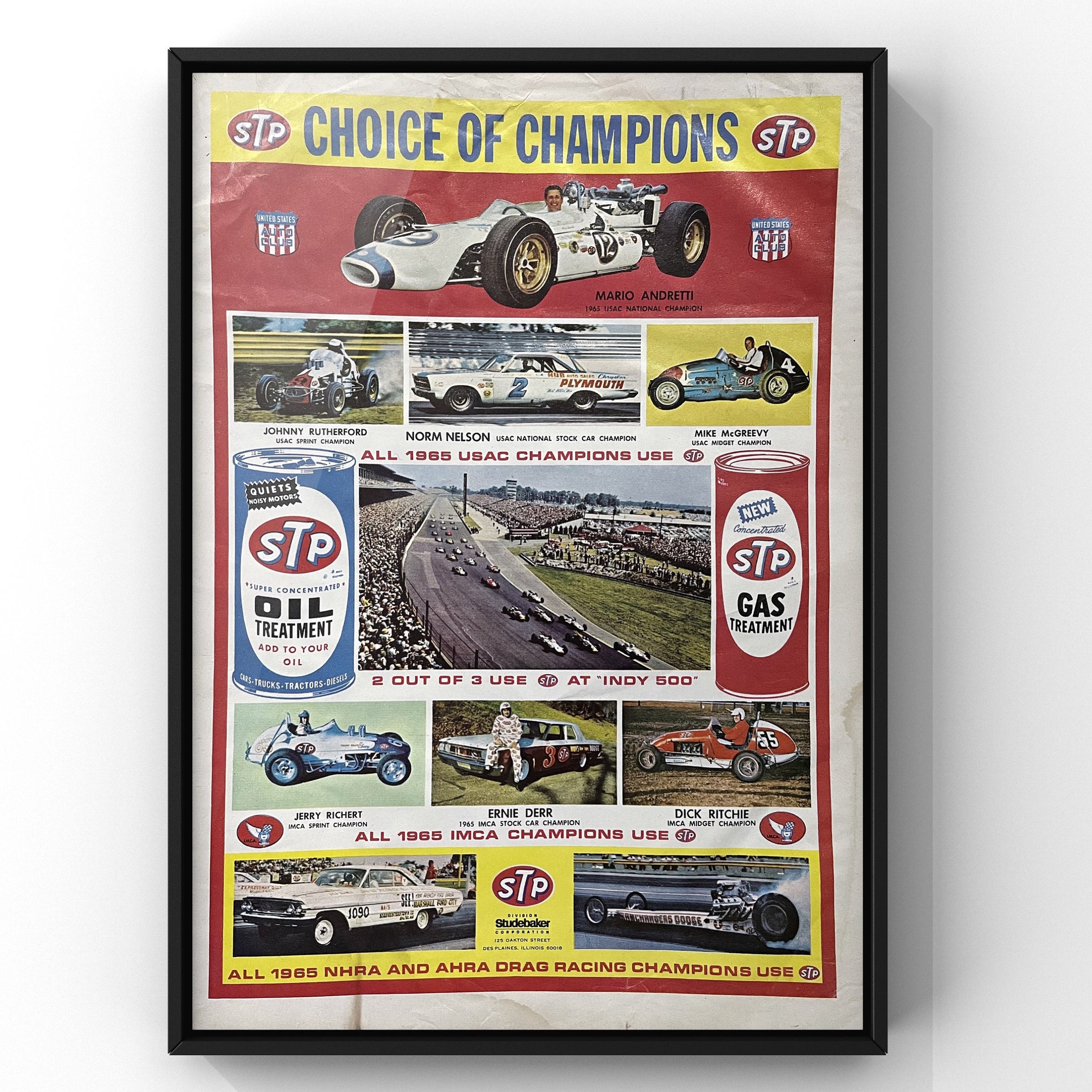 Vintage 1960s STP Oil / Gas 1965 Plymouth Car Classic Mario Andretti ...