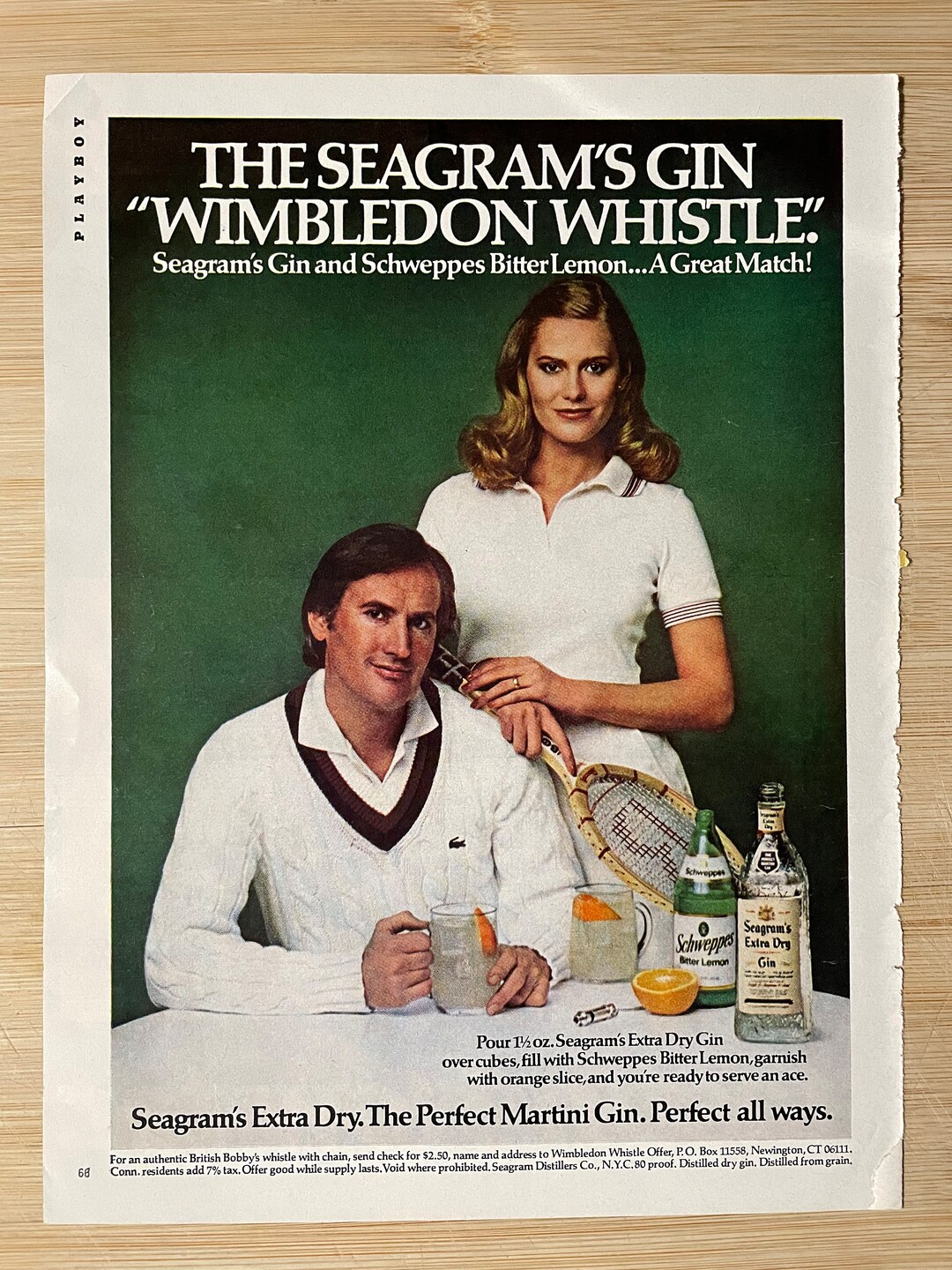 Vintage 1970s Real Cigarettes Racing / Seagrams Gin Bar Alcohol Martini ...