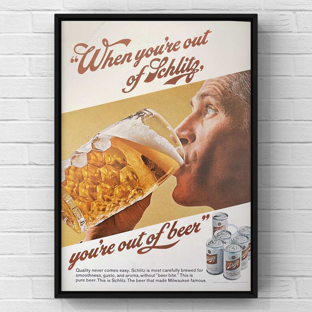 Vintage 1960s Schlitz Beer Alcohol 60s Playboy Cover Bar Magazine Page ...