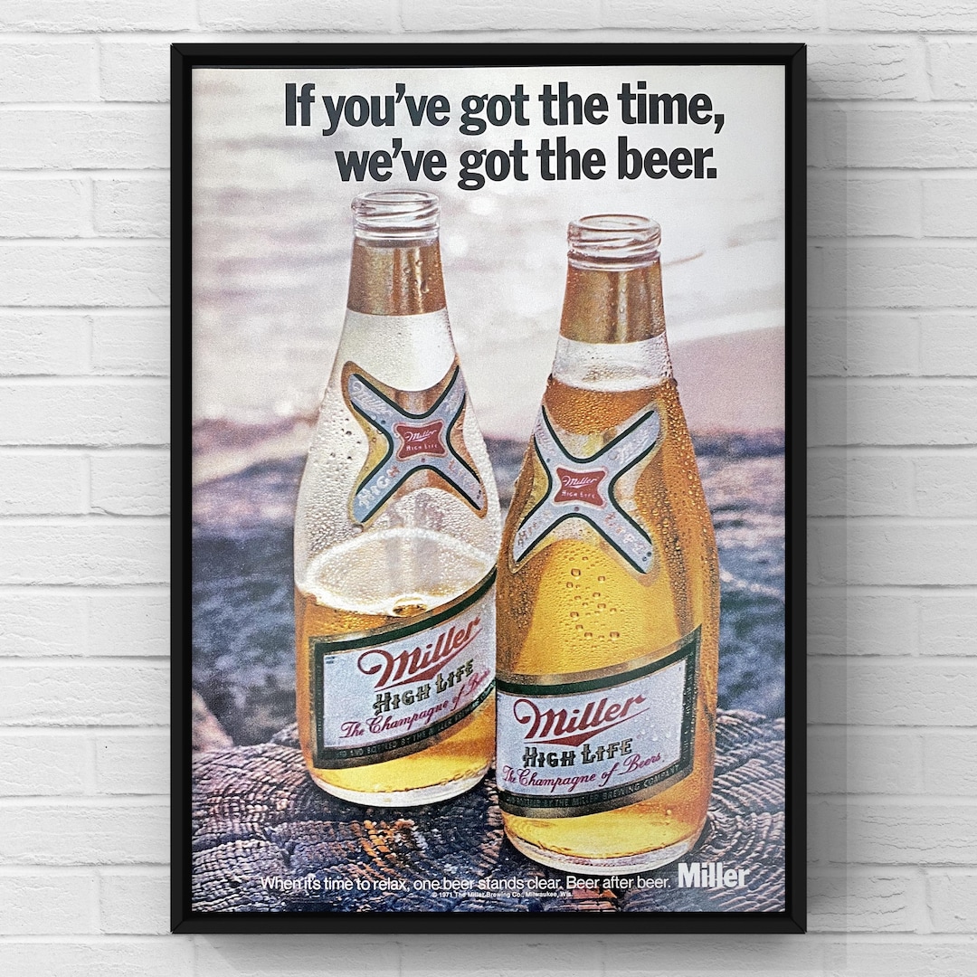 Vintage 1970s Miller High Life Beer 70s Bar Alcohol Magazine Page Ad ...